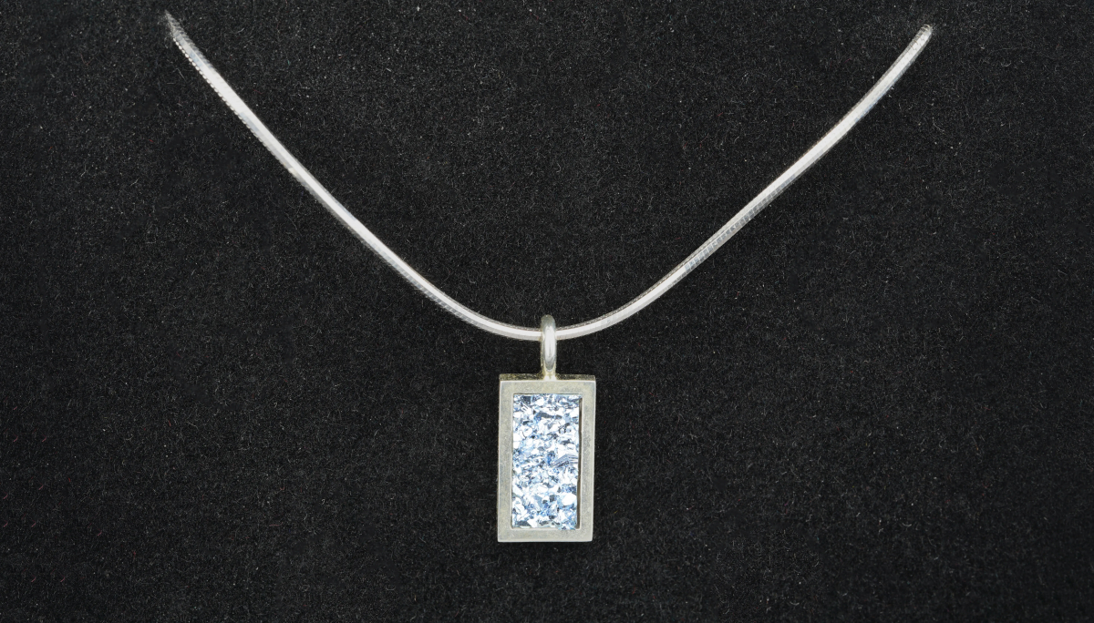 Osmium crystal-platinum necklace | 99.99% pure osmium crystal in a ...